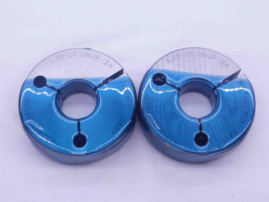 1" 12 UNJF 3A THREAD RING GAGES 1.0 1.00 1.000 GO NO GO P.D.'S = .9459 ...