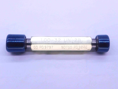 1" 32 UN 2B THREAD PLUG GAGE 1.0 1.00 1.000 GO NO GO P.D.'S = .9797 ...