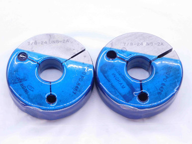 7/8 24 UNS 2A THREAD RING GAGES .875 .8750 GO NO GO P.D.'S = .8467 ...