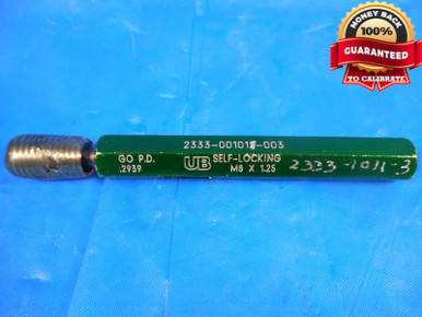 M8 X 1.25 SELF LOCKING Thread Plug Gage | JF1504GR | M & J Tooling LLC
