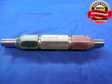 .4950 & .4975 CL X PIN PLUG GAGE GO NO GO .5000 -.0050 UNDERSIZE 1/2 12.637 mm - M & J Tooling LLC