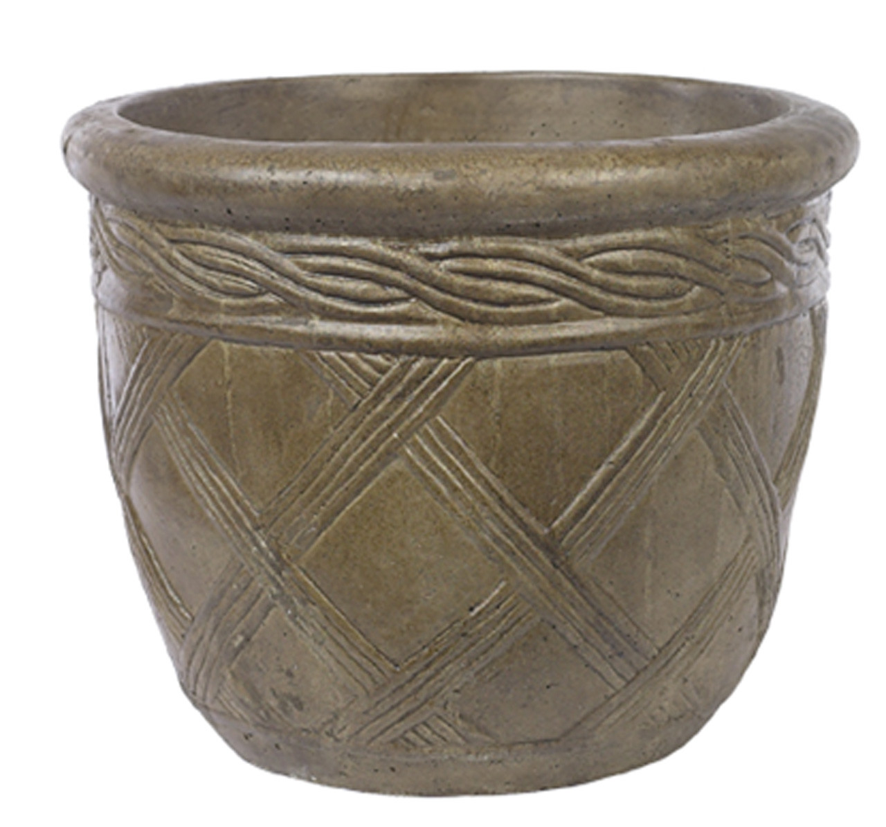 Large Wicker Weave Pot