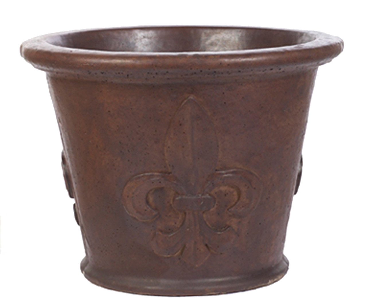 Lg Plain Rim Fleur De Leis Pot