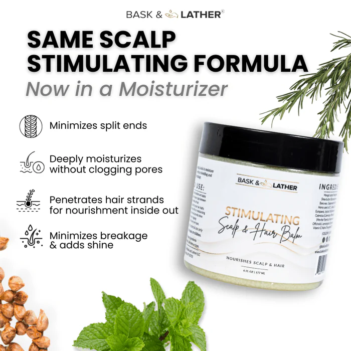 Bask & Lather Stimulating Scalp and Hair Balm 6oz