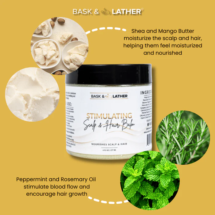 Bask & Lather Stimulating Scalp and Hair Balm 6oz