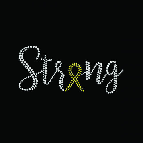 Strong Ribbon Yellow - Stock Rhinestone Transfer | Heat Transfer Warehouse