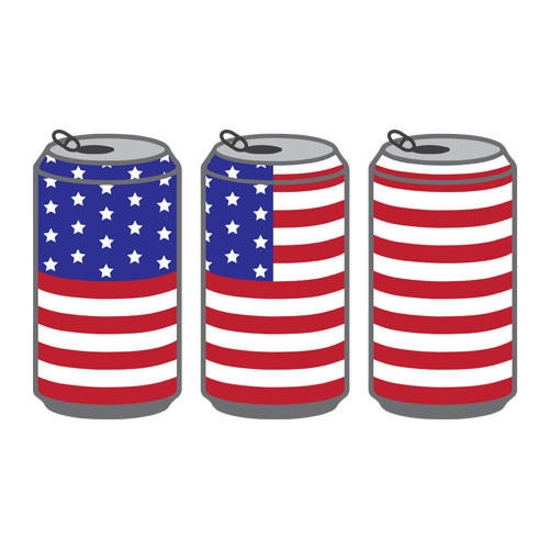 Beer Can Flag DTF Transfer for Shirts and Garments