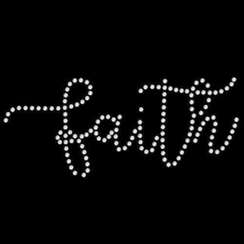Faith Script - Stock Rhinestone Transfer | Heat Transfer Warehouse