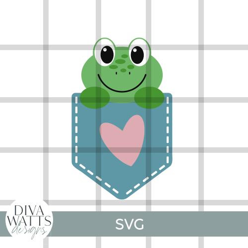 Cute Frog Pocket SVG File | Heat Transfer Warehouse