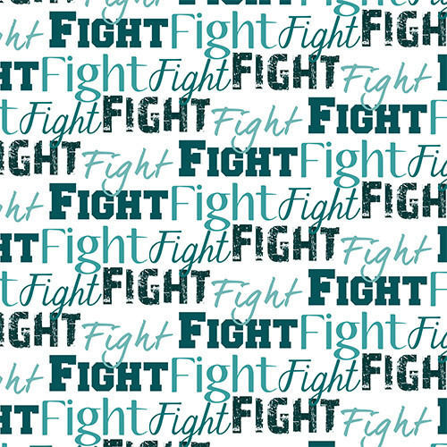 Fight Text Teal - HTV Pattern