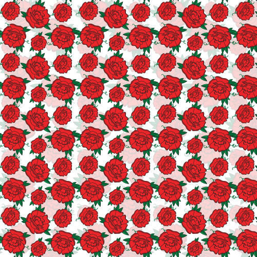 Tattoo Roses White - HTV Pattern