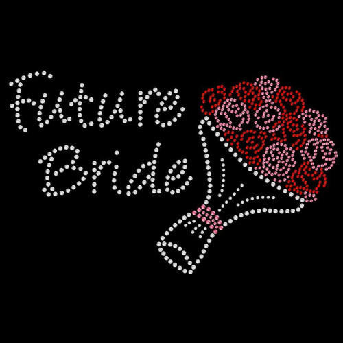 Future Bride Flowers Stock Rhinestone Transfer