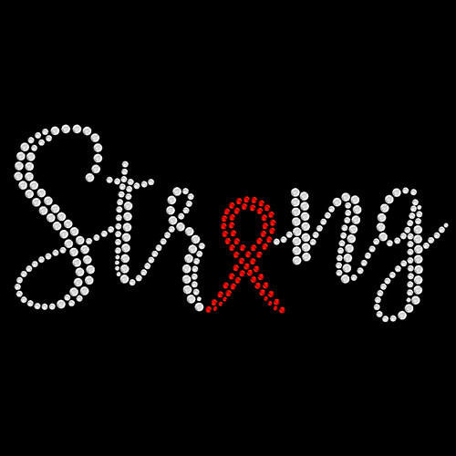 Strong Ribbon Red - Stock Rhinestone Transfer