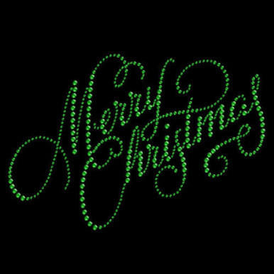 Merry Christmas Script Rhinestone Transfers