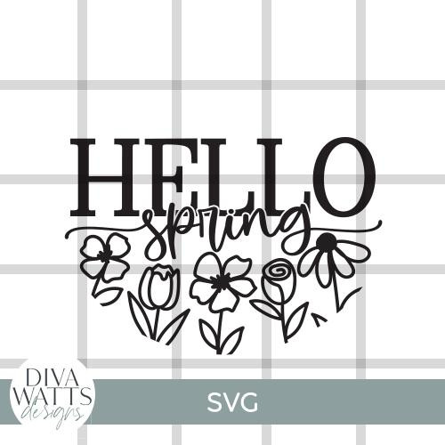 Hello Spring Simple SVG File | Heat Transfer Warehouse