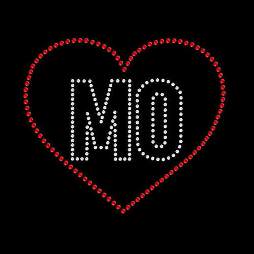 Missouri Heart Rhinestone Transfers - Heat Transfer Warehouse