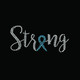 Strong Ribbon Teal - Stock Rhinestone Transfer