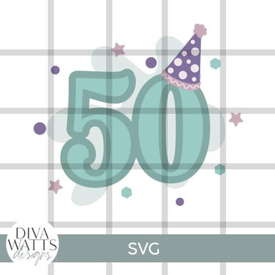 Birthday Numbers 50 SVG File | Heat Transfer Warehouse