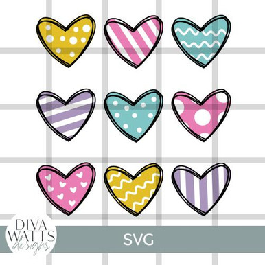 Cute Hearts SVG File | Heat Transfer Warehouse