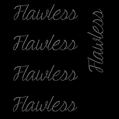 Flawless Script Rhinestone Transfer