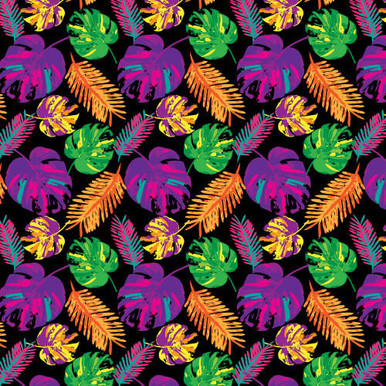Tropical Palms on Black - HTV Pattern