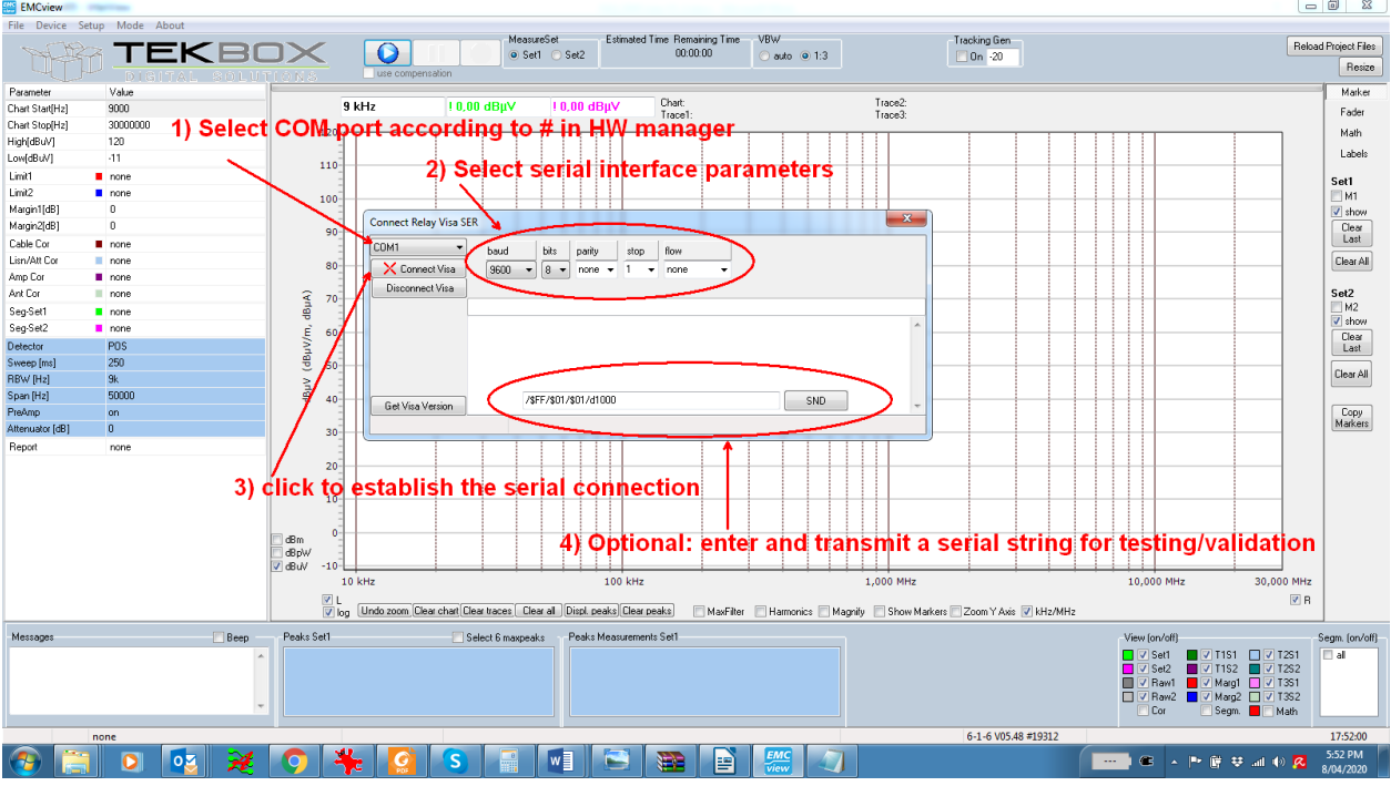 Tekbox EMCView Elecromagnetic Compatibility Testing Software
