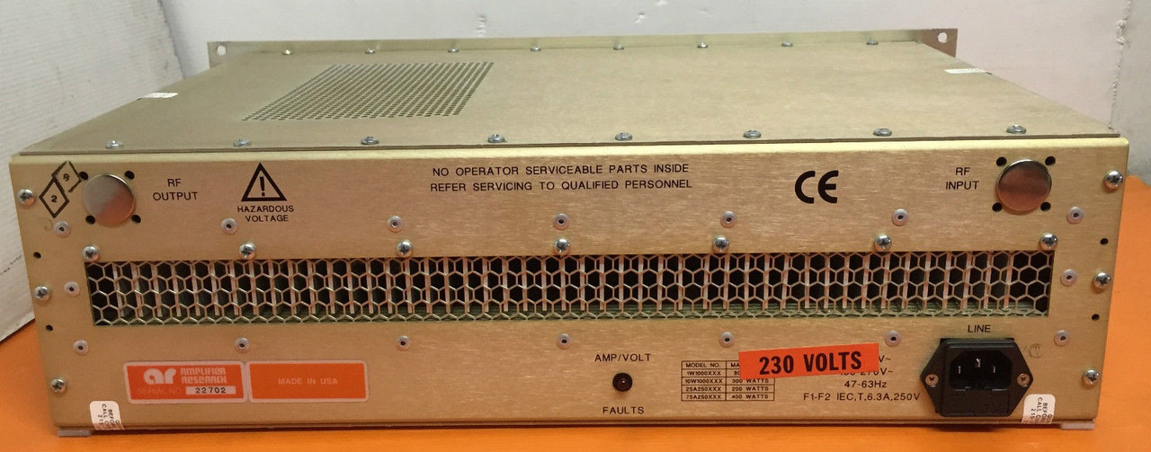 Rent Amplifier Research AR 25A250AM6 1-300 MHz, 25 Watt RF Power Amplifier