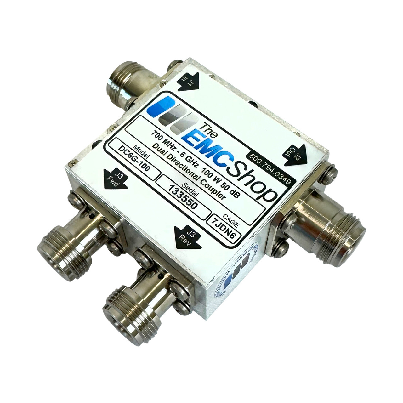 DC6G-100 700 MHz - 6 GHz, 100 Watt Dual Directional Coupler