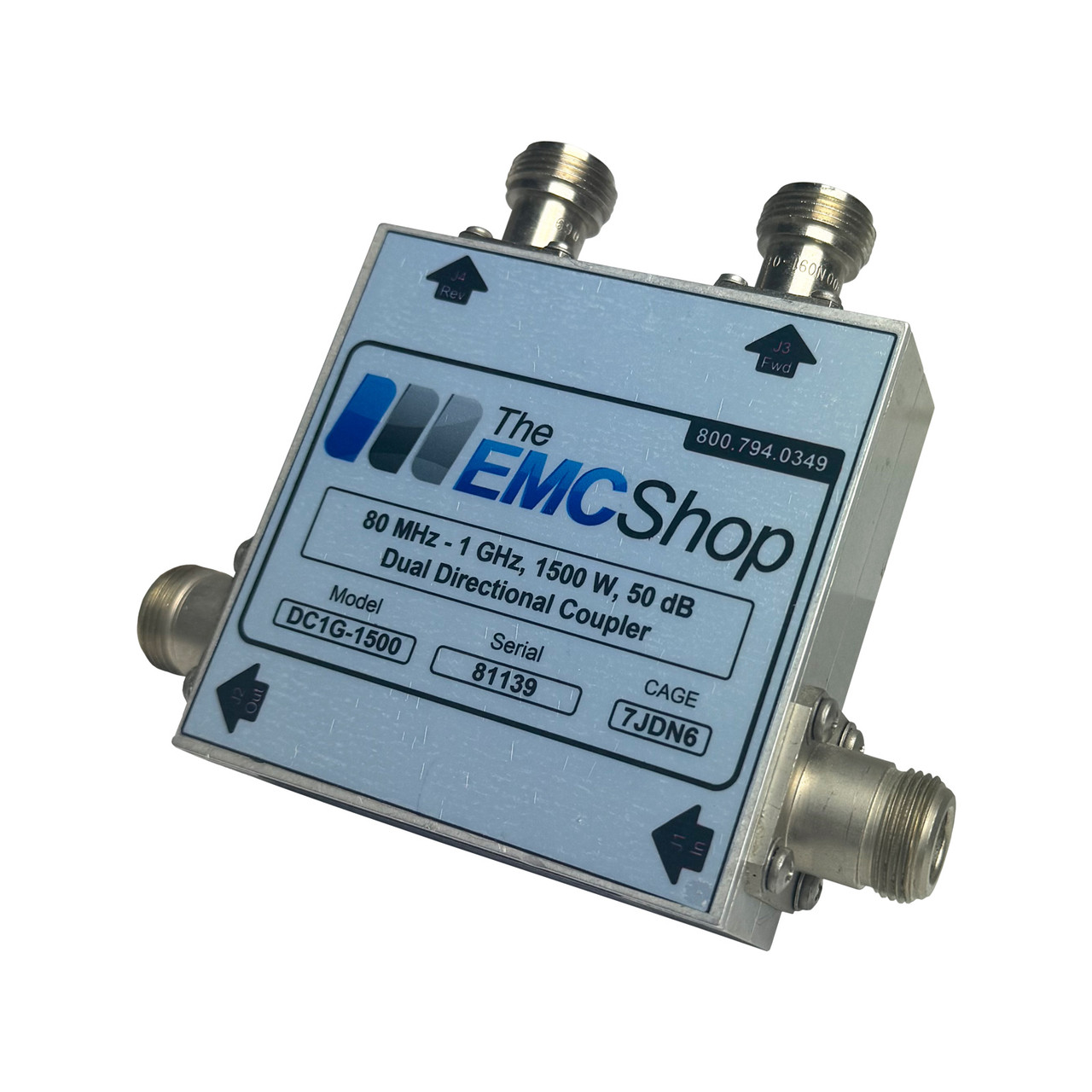 DC1G-1500 Dual Directional Coupler 80 MHz to 1 GHz, 1500 Watt