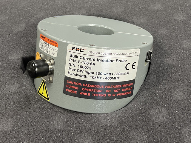Fischer F-120-6A Bulk Current Injection Probe, 10 kHz – 400 MHz, 200 ...