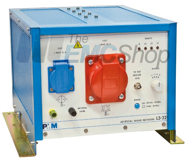 PMM L3-32 Four Line 3-Phase LISN w/ V-Network, 32 Amps AC+DC - The EMC Shop