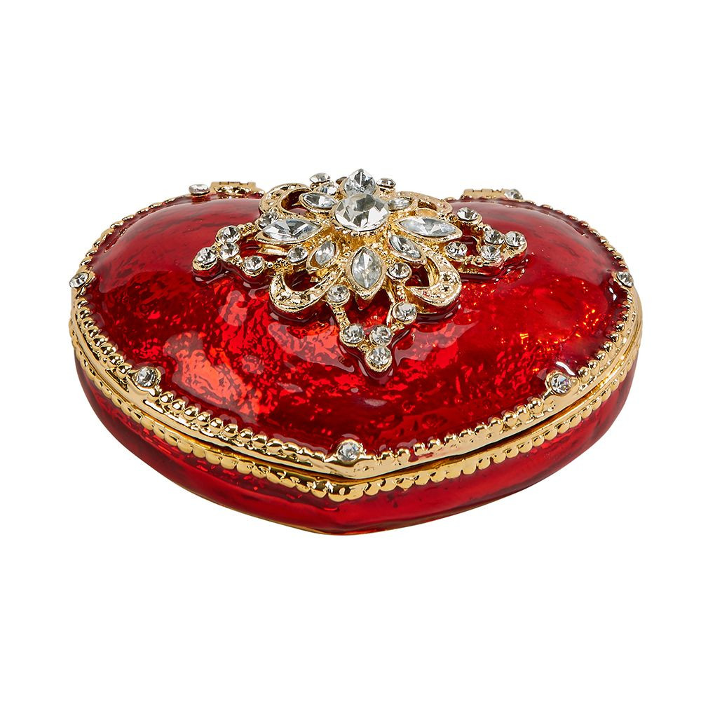Red Crystal Heart Trinket Box