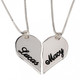 Personalized Half-Heart Necklace For Couples In Sterling Silver - Free ...