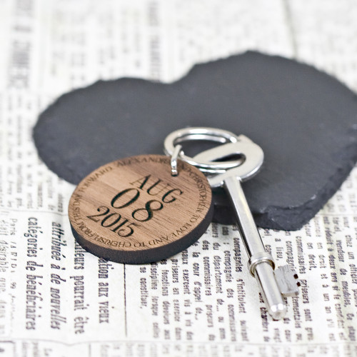 Customized Anniversary Date Key Ring