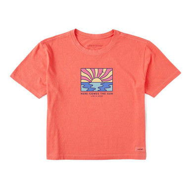 Life Is Good Sun And Water Here Comes The Sun Boxy Crusher Tee