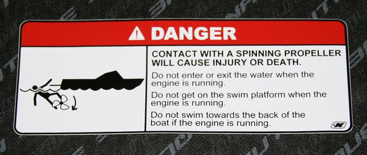 DANGER SPINNING PROPELLER DECAL - Nautiqueparts.com