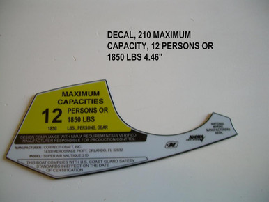 MAXIMUM CAPACITY DECAL - Nautiqueparts.com