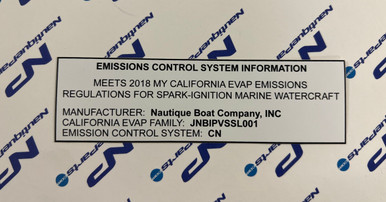DECAL, CALIFORNIA EMISSIONS LABEL 2018 - Nautiqueparts.com