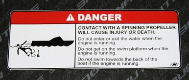 DANGER SPINNING PROPELLER DECAL - Nautiqueparts.com