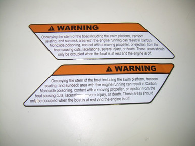 DECAL STERN SEATING WARNING LABEL SET - Nautiqueparts.com
