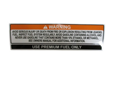 DECAL WARNING! USE PREMIUM FUEL ONLY 5.36 X 1.5 - Nautiqueparts.com
