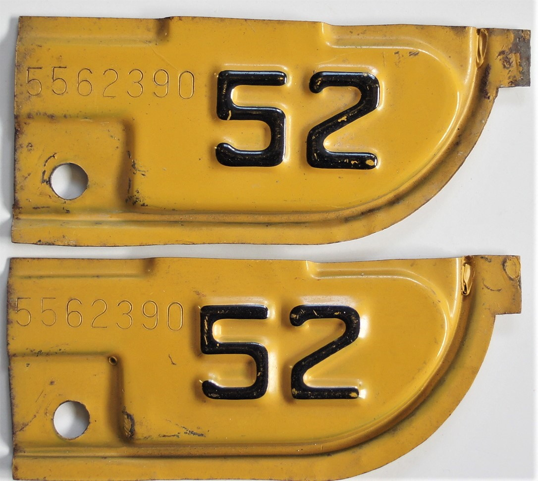 1952 California License Plate Tabs - Classic License Plates