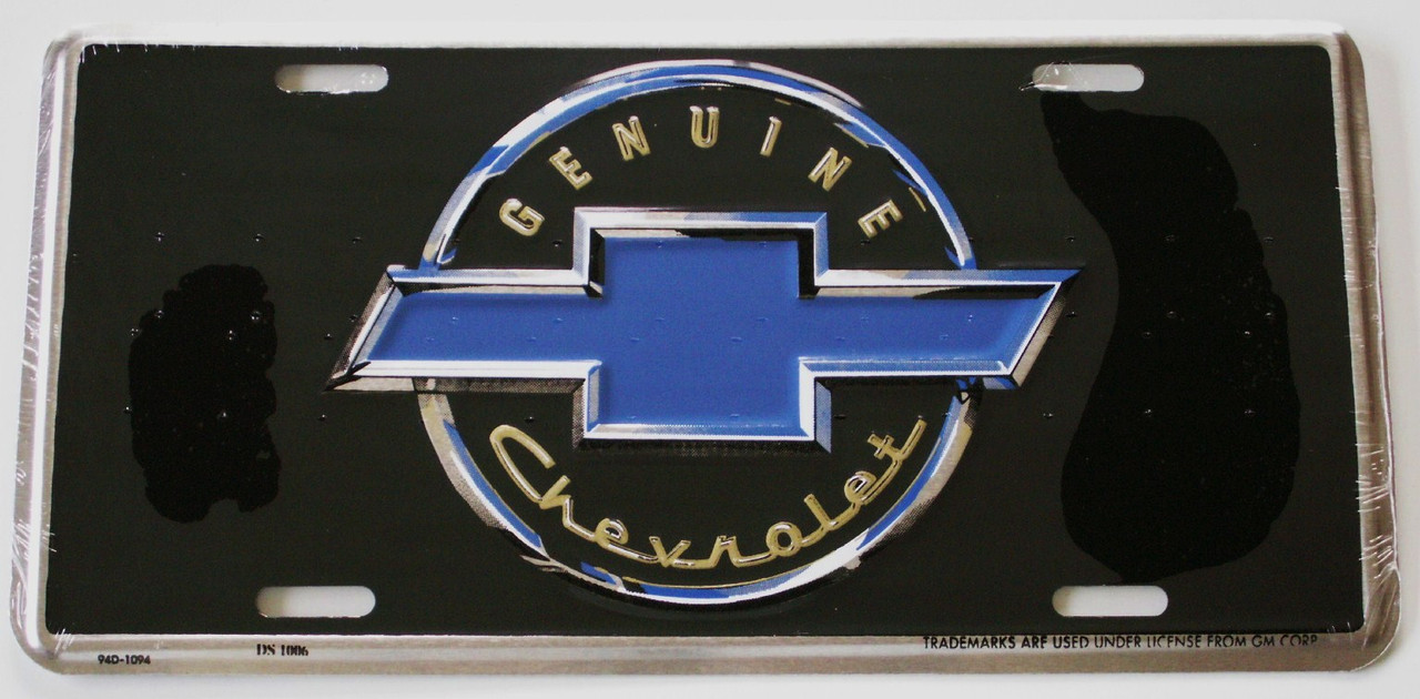 Genuine Chevrolet Plate Black and Blue - Classic License Plates
