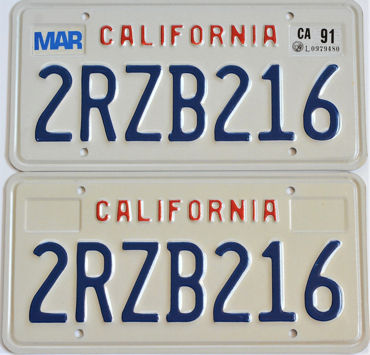 California License Plates block style