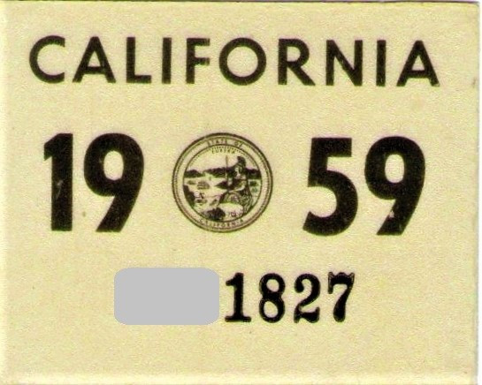 Old 1959 California Sticker