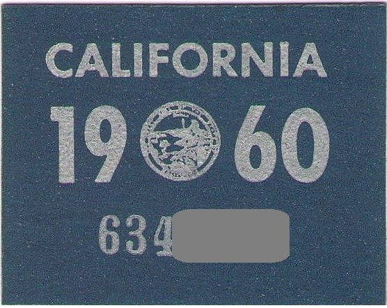1960 California Sticker