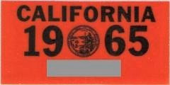 NOS 1965 California Sticker