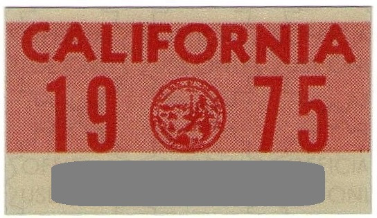 NOS 1975 California Sticker with age cracks