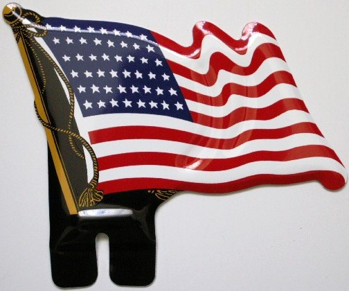 48-Star United States Flag License Plate Topper, Metal Reproduction ...
