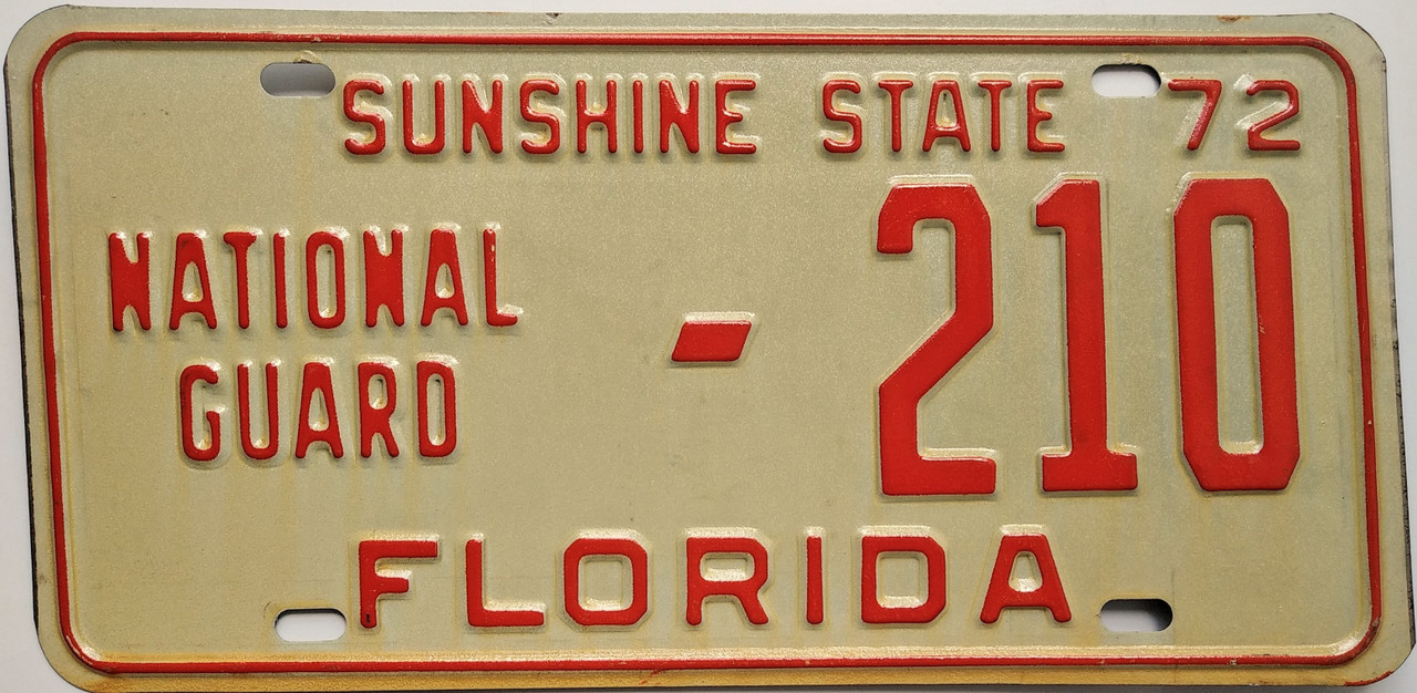1972 Florida National Guard License Plate - Classic License Plates
